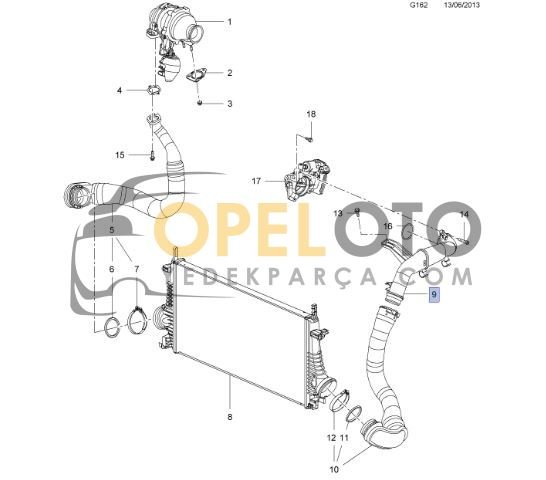 Opel İnsignia 2.0 Dizel Turbo Hortumu (Gaz Kelebeğine) GM